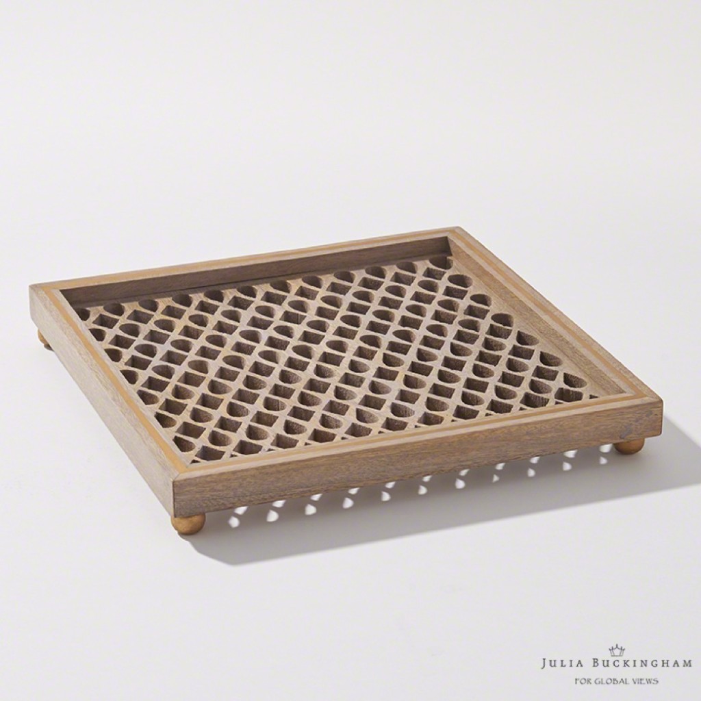 Gem Lattice Tray – Gilded Wood – Small | Pulp Design Studios