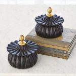 Carved Lotus Box — Black Antique | Pulp Design Studios