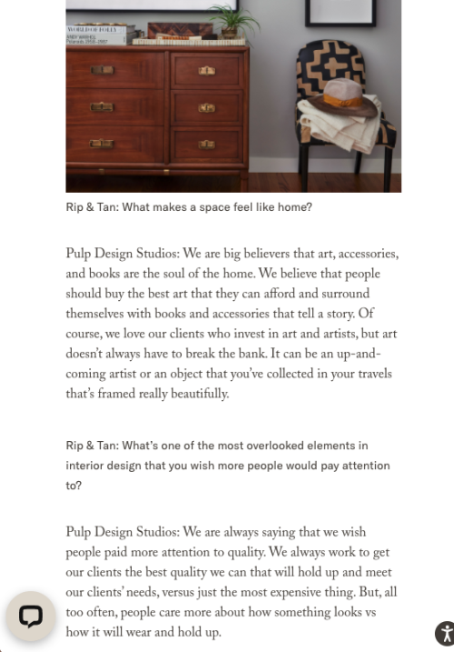 Rip & Tan – Talking Timeless Interiors With Pulp Design Studios | Pulp Design Studios